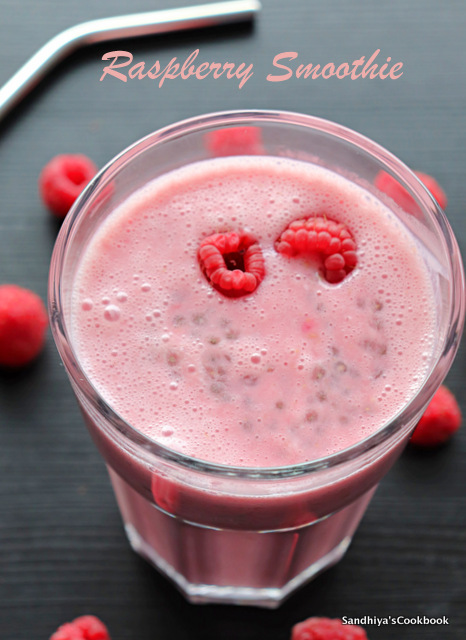 Sandhiya's Cookbook: Raspberry Smoothie With Chia Seeds | Smoothie Recipe