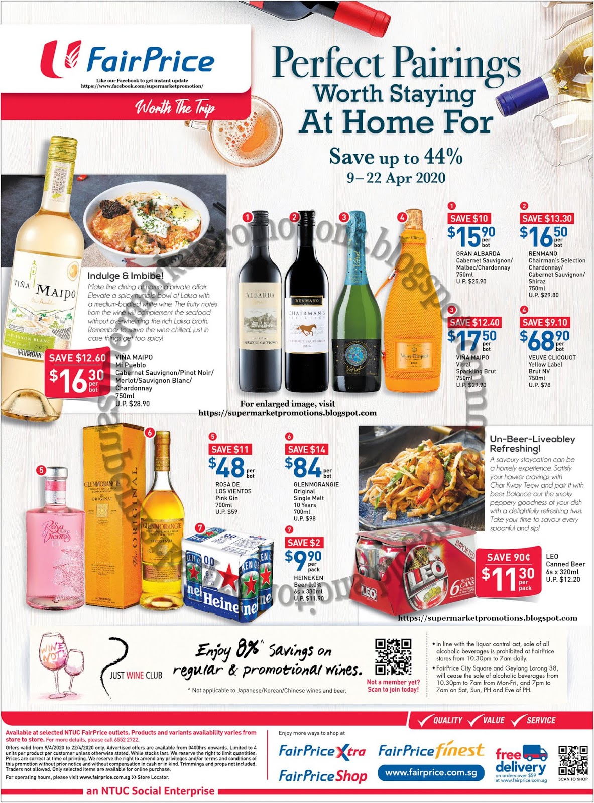 NTUC FairPrice Wine Promotion 09 - 22 April 2020 ~ Supermarket Promotions