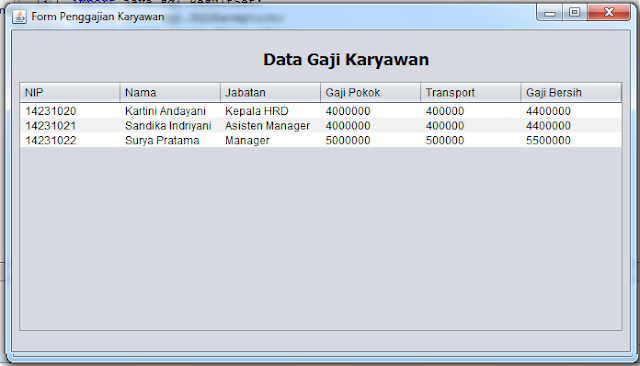 Menampilkan Data di Database MySQL pada JTable Netbeans - Belajar Coding Menampilkan Data di Database MySQL pada JTable Netbeans - Belajar Coding