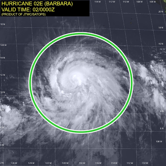 El huracán "Barbara" aumenta su fuerza en el Pacífico y se aleja de las ...