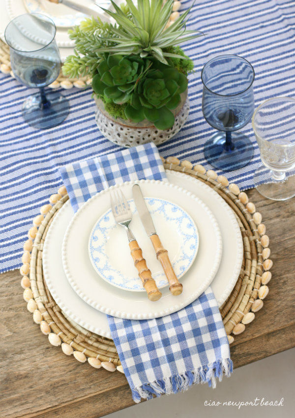 ciao! newport beach: favorite table settings in blue