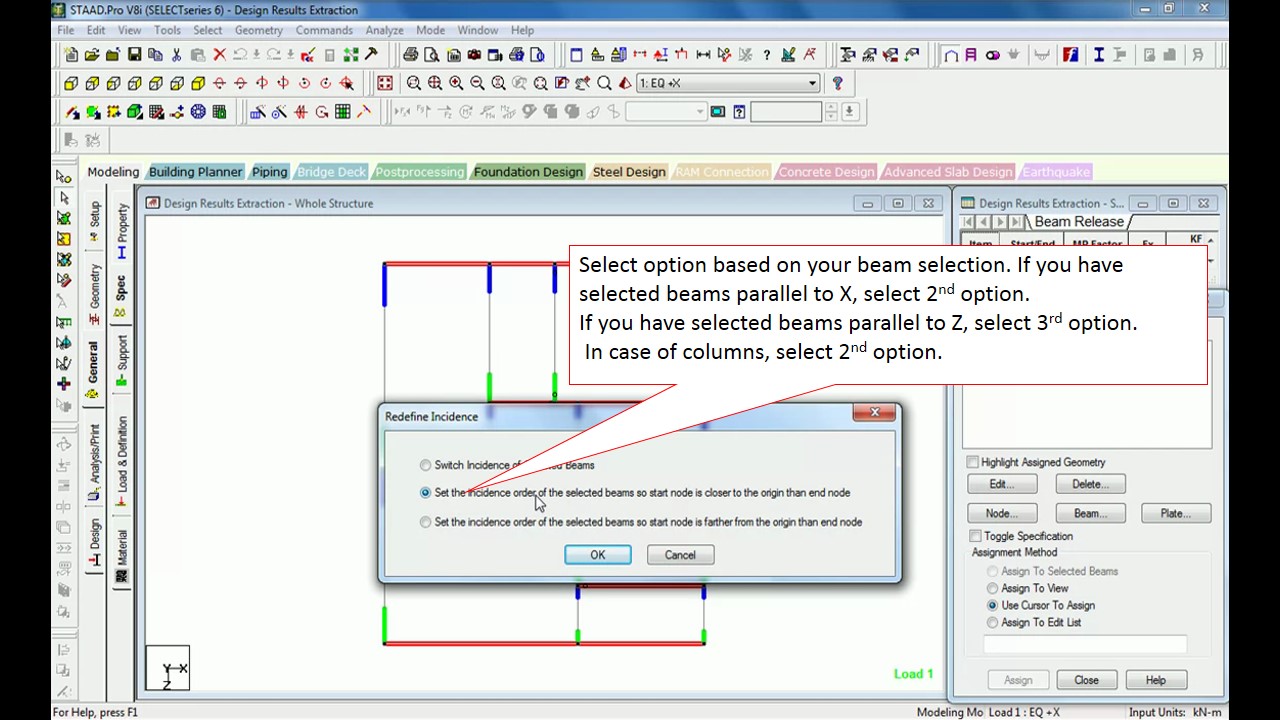 How to change orientation of beams in STAAD.Pro.