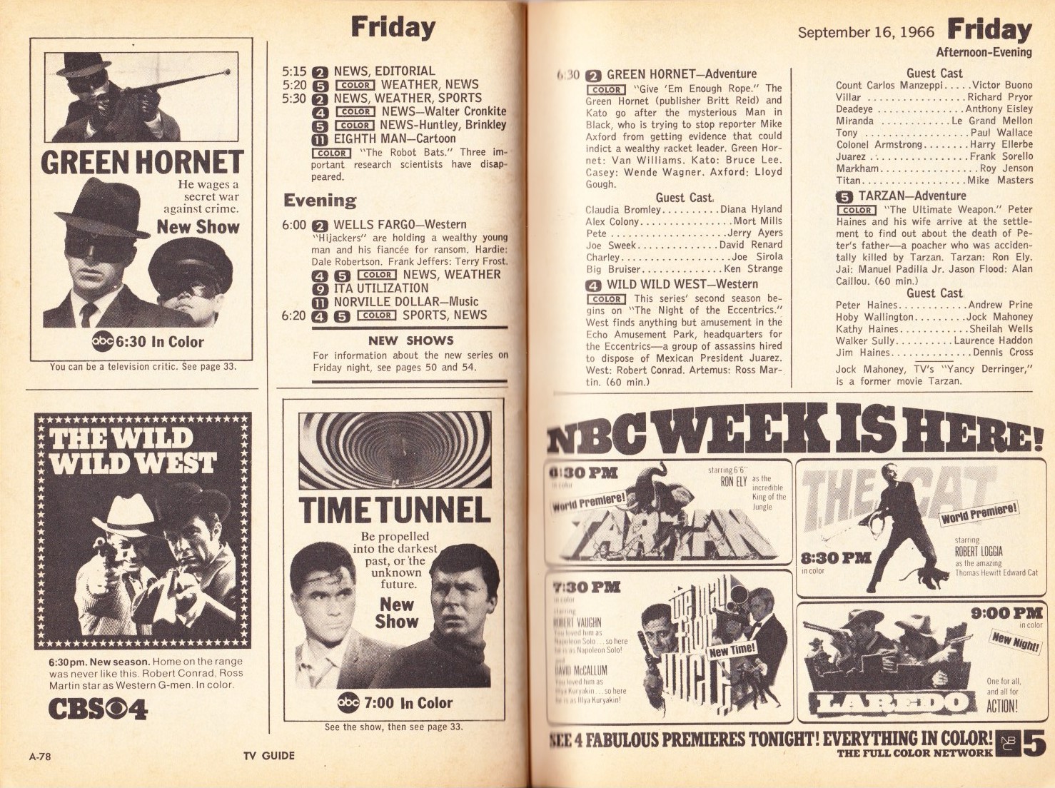 Garage Sale Finds: What was on TV September 10th through 16th, 1966 ...