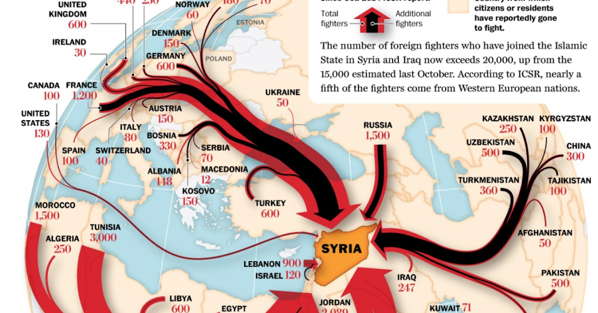 Diritti Umani - Human Rights: Map: How the flow of foreign fighters to ...