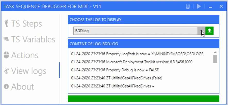 Task Sequence Debugger for MDT - V1.1 | Syst & Deploy