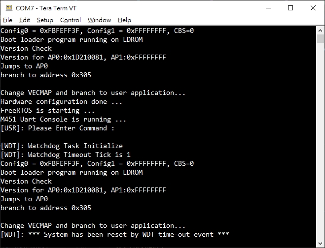 nuvoton - M451 Watchdog Timer
