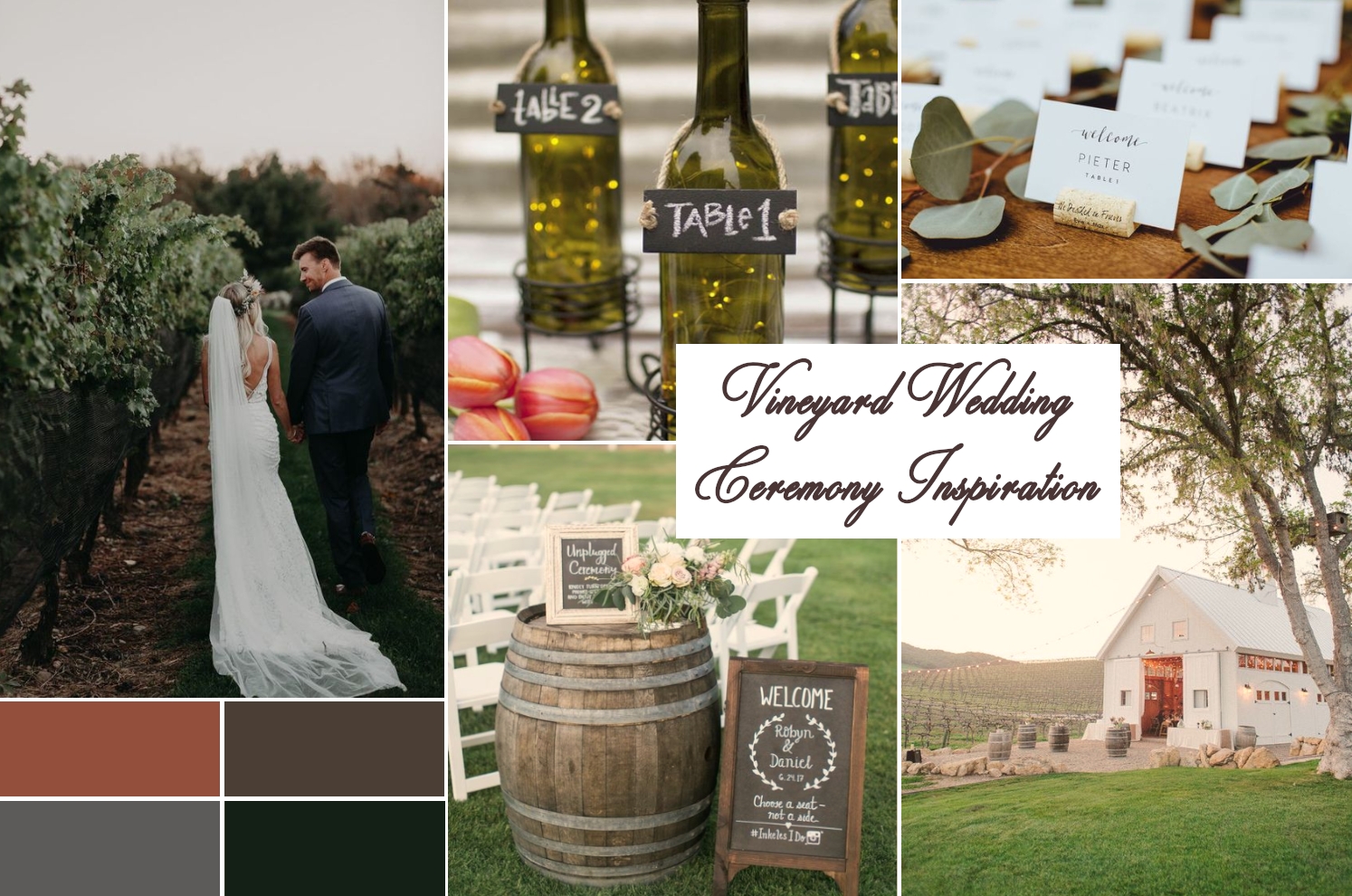 A Few Ideas to Inspire Your Outdoor Vineyard Wedding + Color Palette ...
