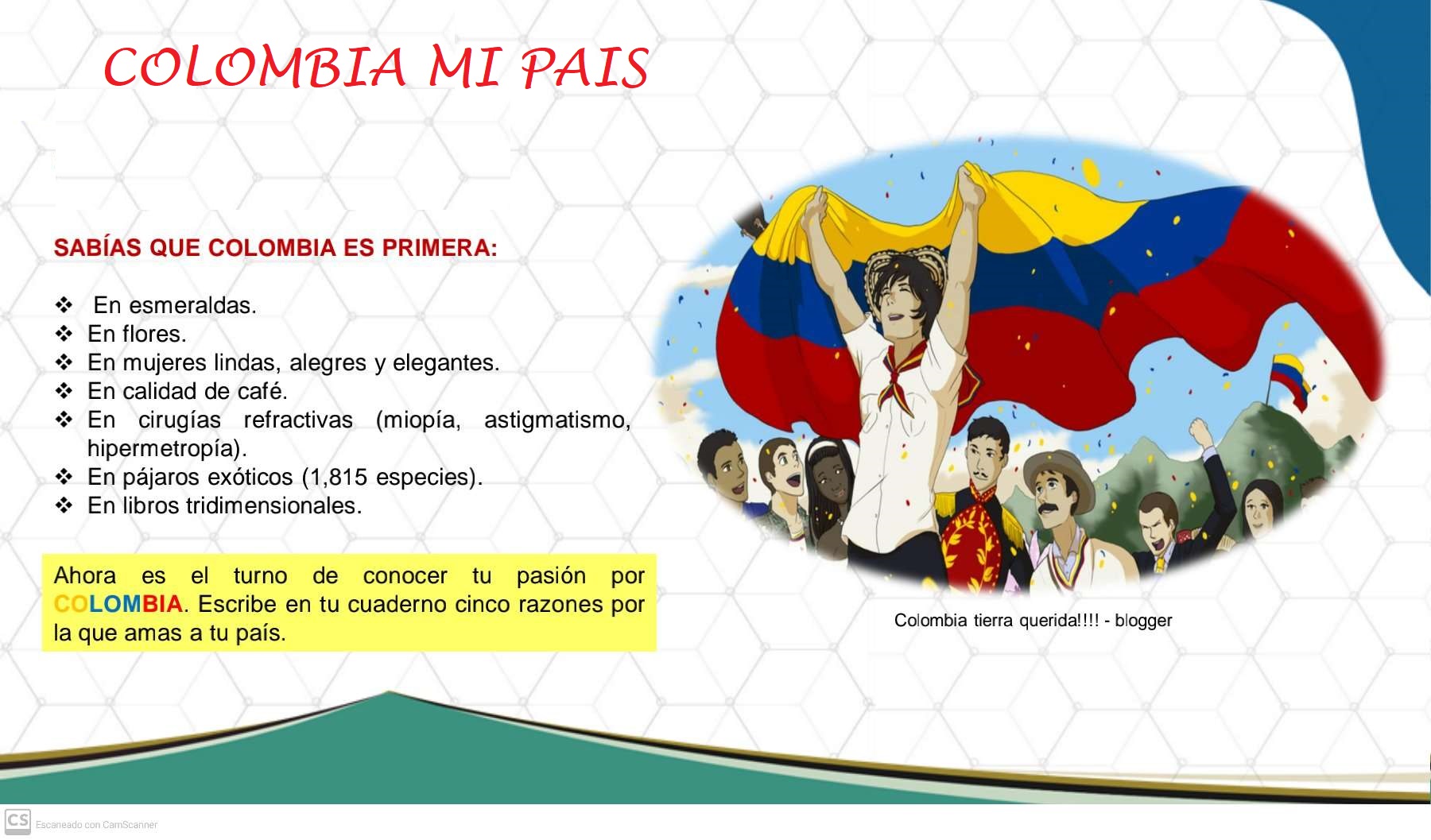 Área de Ciencias Sociales: GUIA INTERDISCIPLINARIA "COLOMBIA MI PAIS"