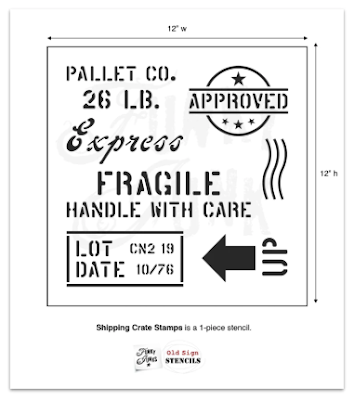 Shipping Label Stenciled Buffalo Check Cubbies