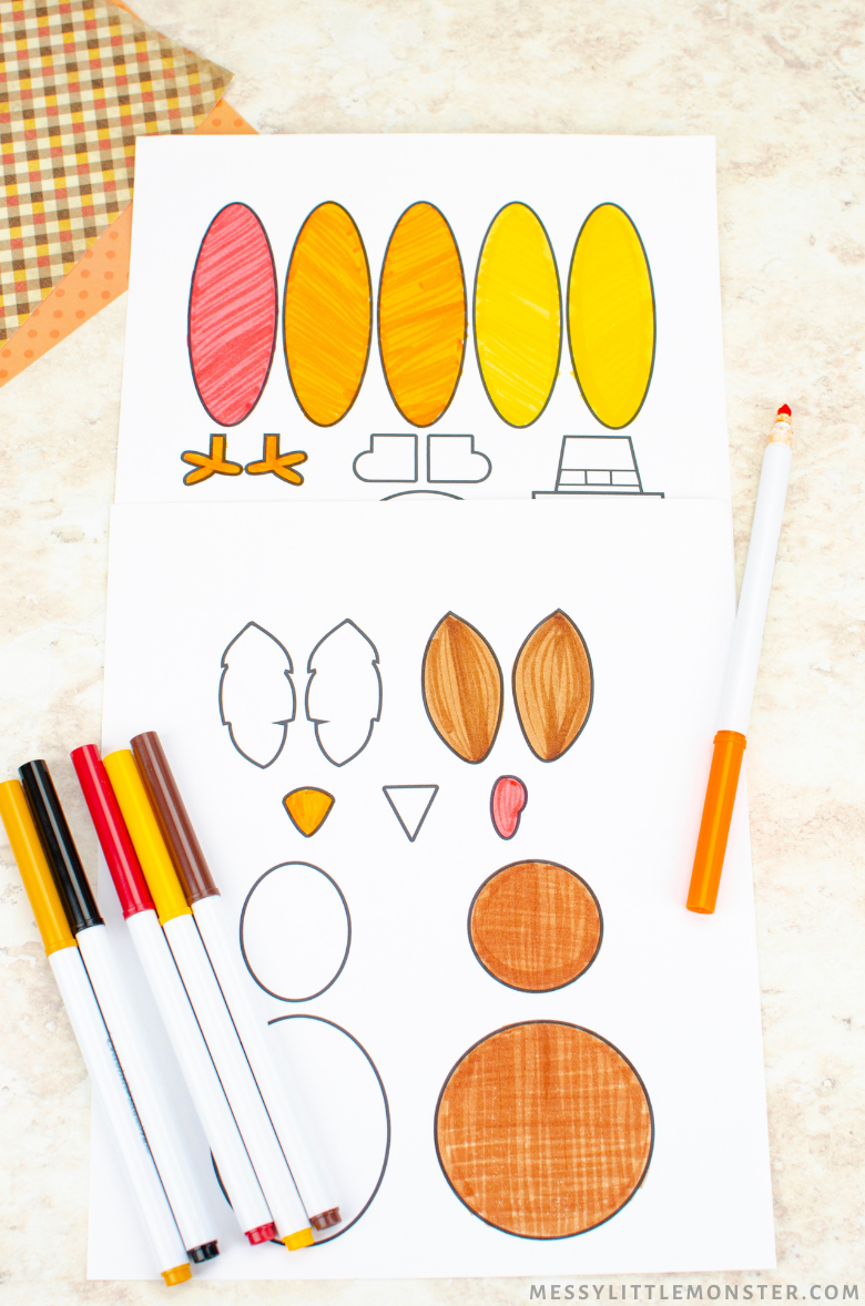 Turkey Feather Template Printable