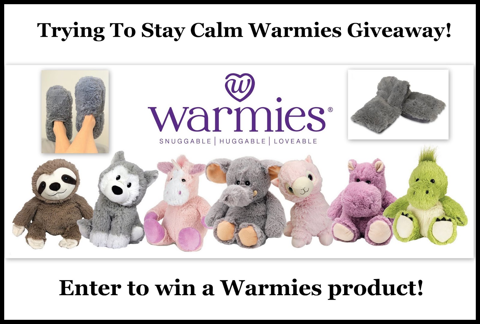 Trying to Stay Calm!: Warmies Review and Giveaway...