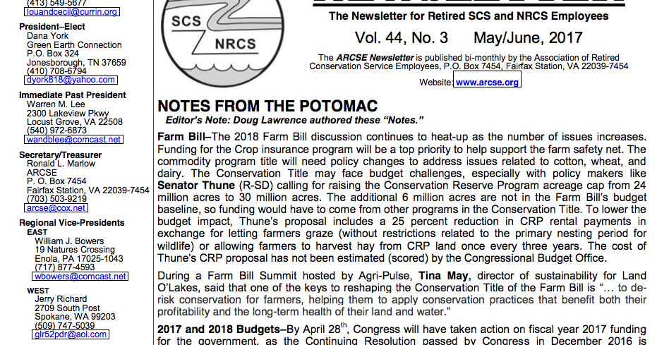 The Crow's Nest: Association of Retired Conservation Service Employees