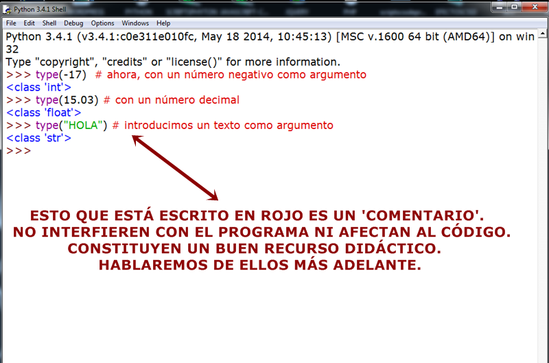 APRENDER A PROGRAMAR CON PYTHON: LA FUNCIÓN TYPE()
