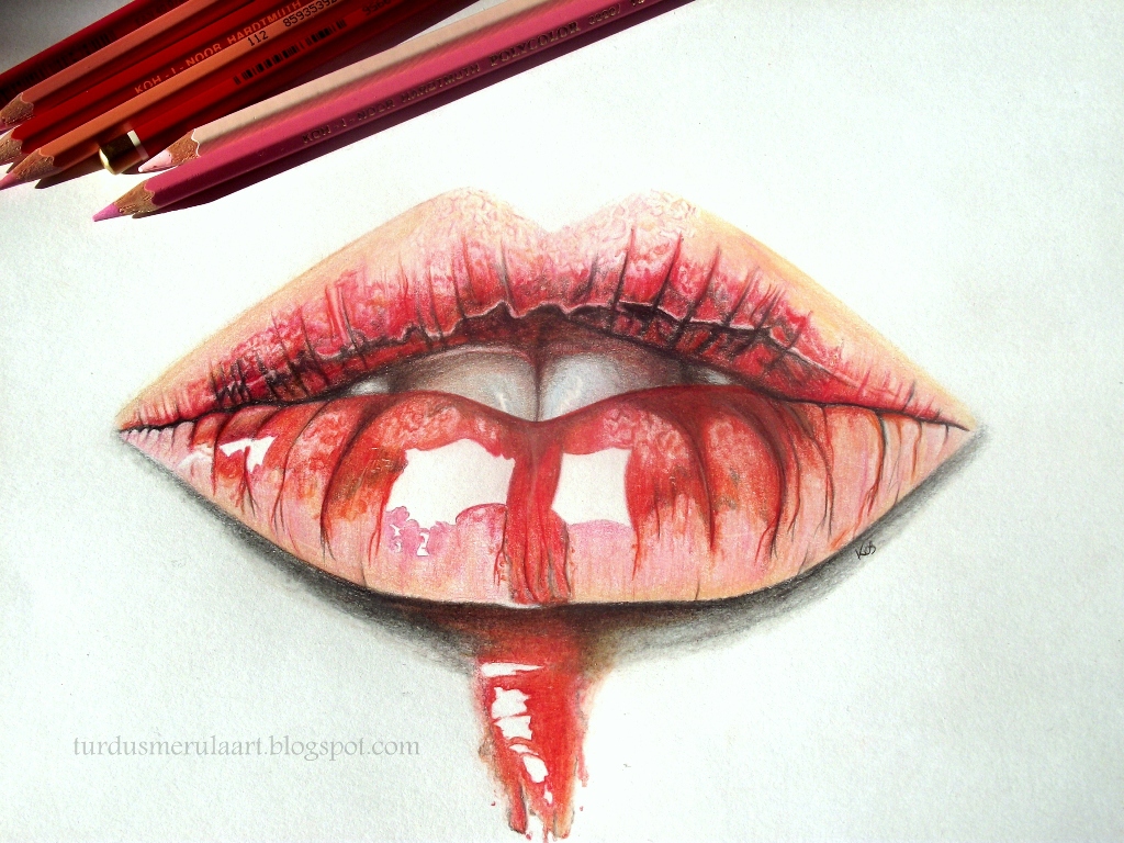 Turdusmerula Art - blog rysunkowy dla każdego: Zakrwawione usta