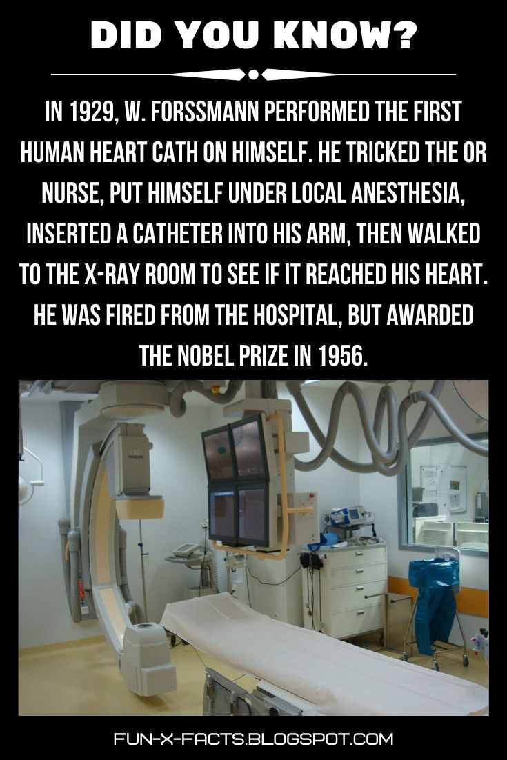 In 1929, W. Forssmann performed the first human heart cath on himself ...