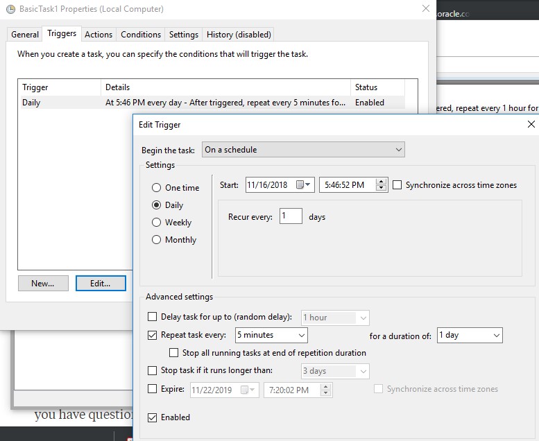 Run Schedule Task On Windows