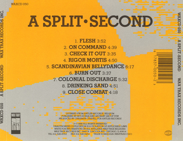 Minoría Electrónica: A Split Second - A Split Second 1988 Wax Trax ...