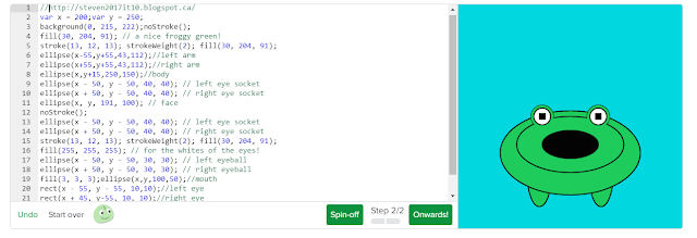 Steven infotech 2017 gr10: challenge khanacademy- funky frog