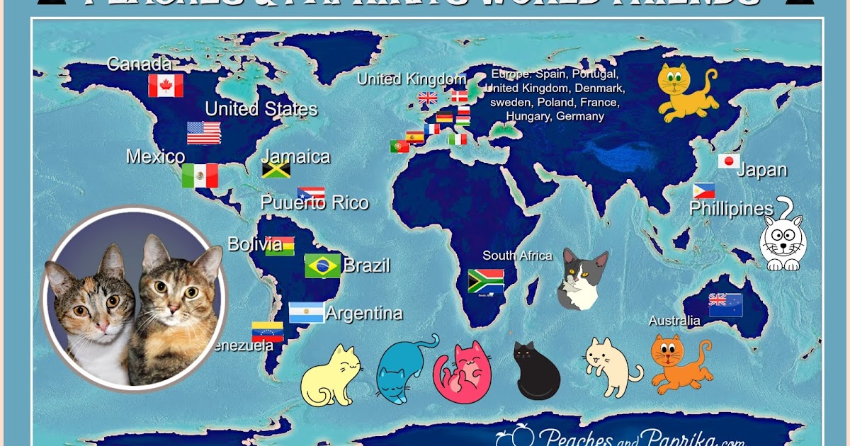 Peaches and Paprika: International Cat Day - World Map of Cat Friends