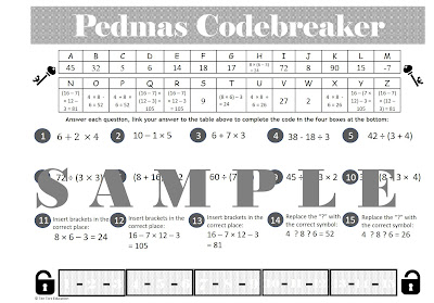 PEDMAS (Bodmas - Bedmas) Activity ~ TenTors Math Teacher Resources