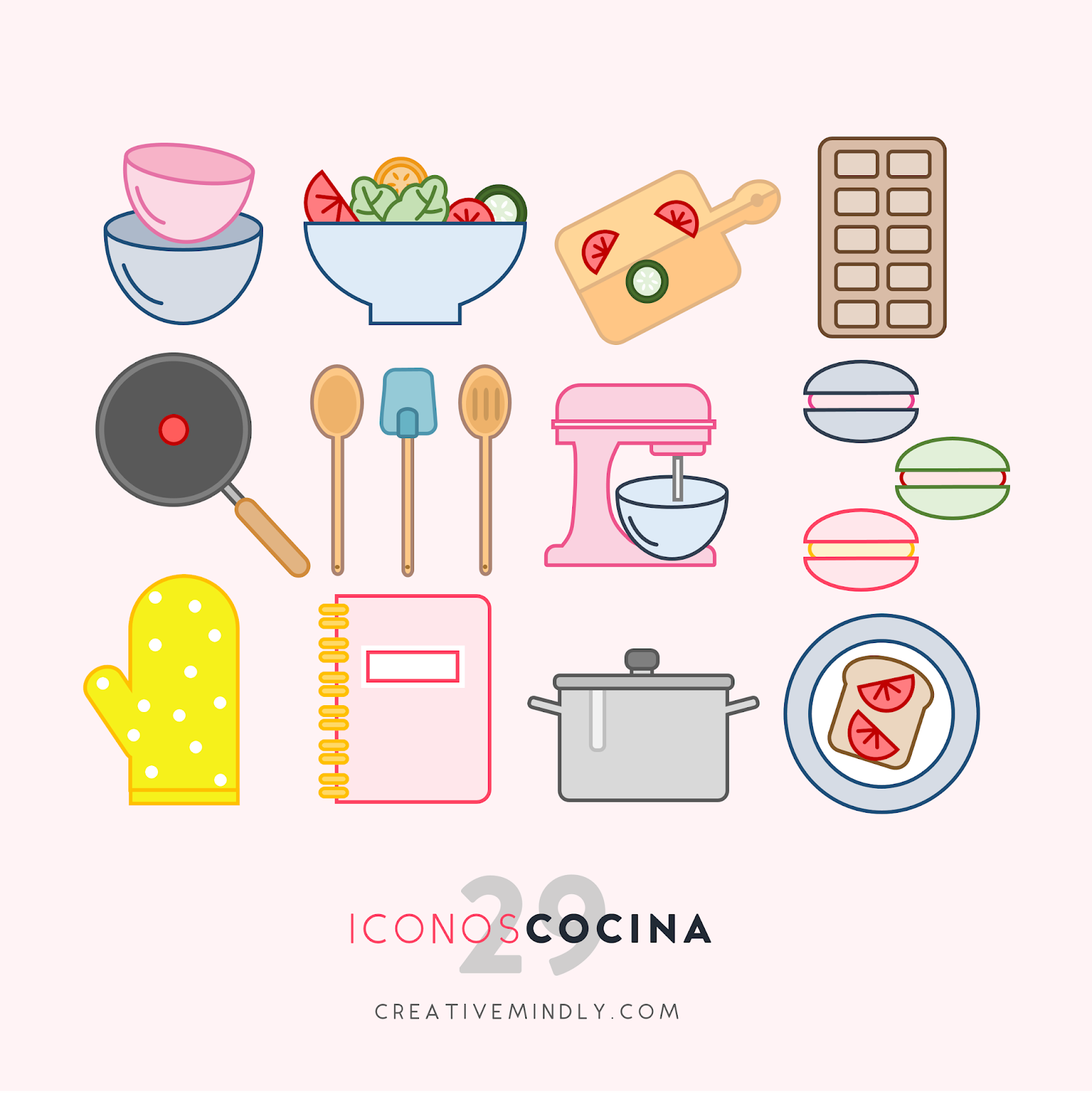 Creative Mindly: Iconos para organizar tus recetas