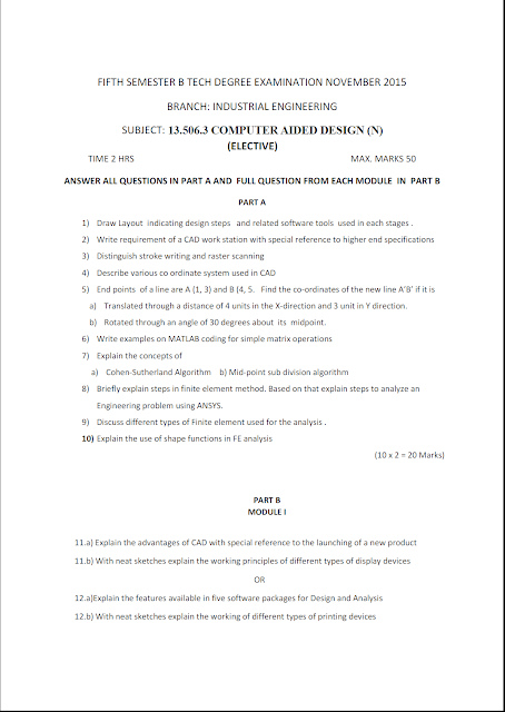 Kerala University B.Tech Computer Aided Design ( N ) November 2015 ...