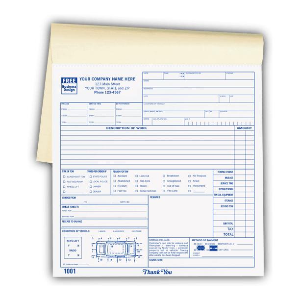Towing Invoice Books - Invoice Template
