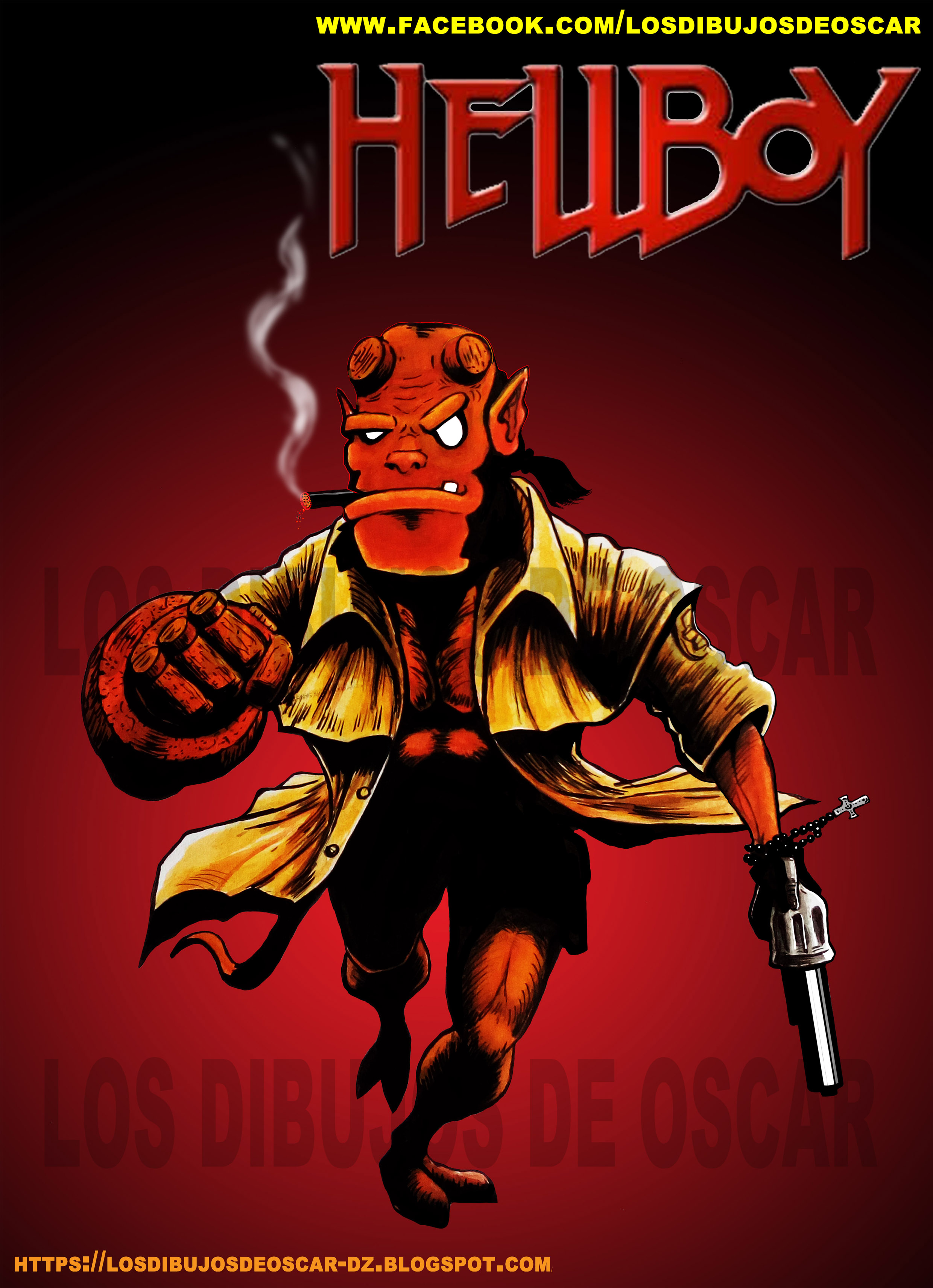 LOS DIBUJOS DE OSCAR: HELLBOY - FAN ART
