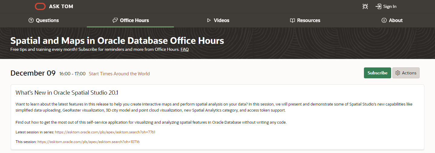 Geodaten für Alle: Oracle Spatial: ASK TOM Office Hours: Die ...
