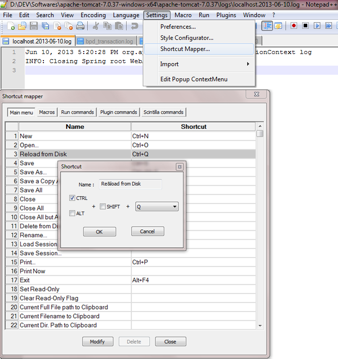 Java Developer Temple Reload File From Desk Using Notepad