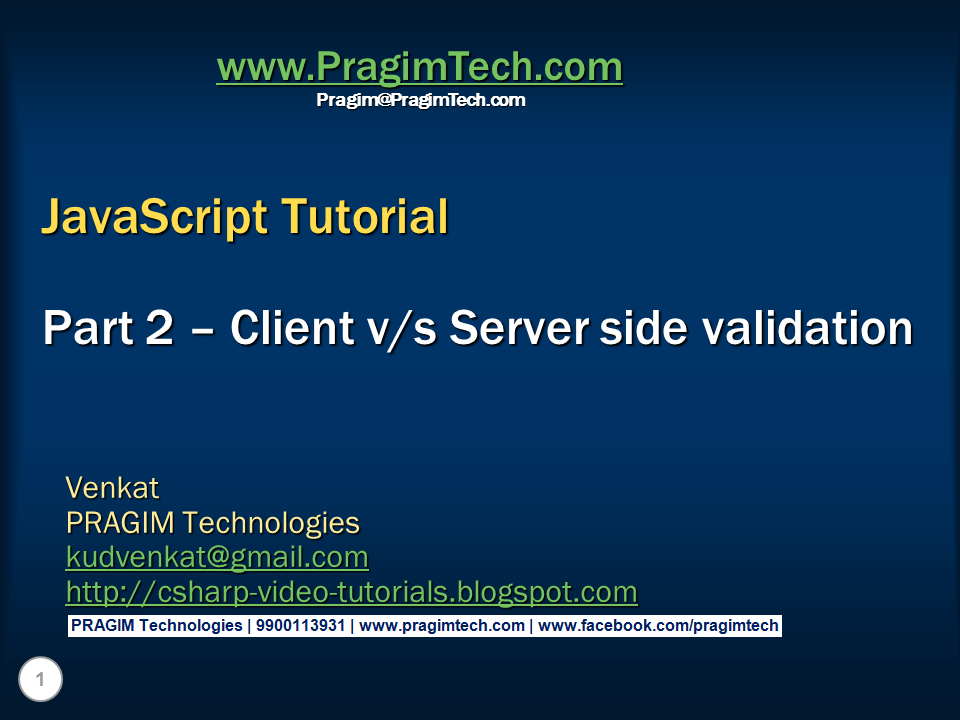 Sql Server Net And C Video Tutorial Why Do We Need Both Client Side And Server Side Validation