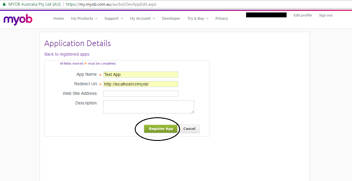 Code Samples: Connect to MYOB Api Using Php Application