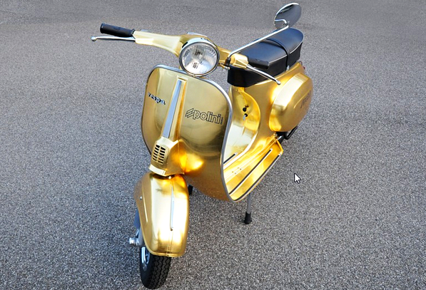 Vespa Polini Gold Vespa Modifikasi Unik Dengan Balutan Emas 23 Karat