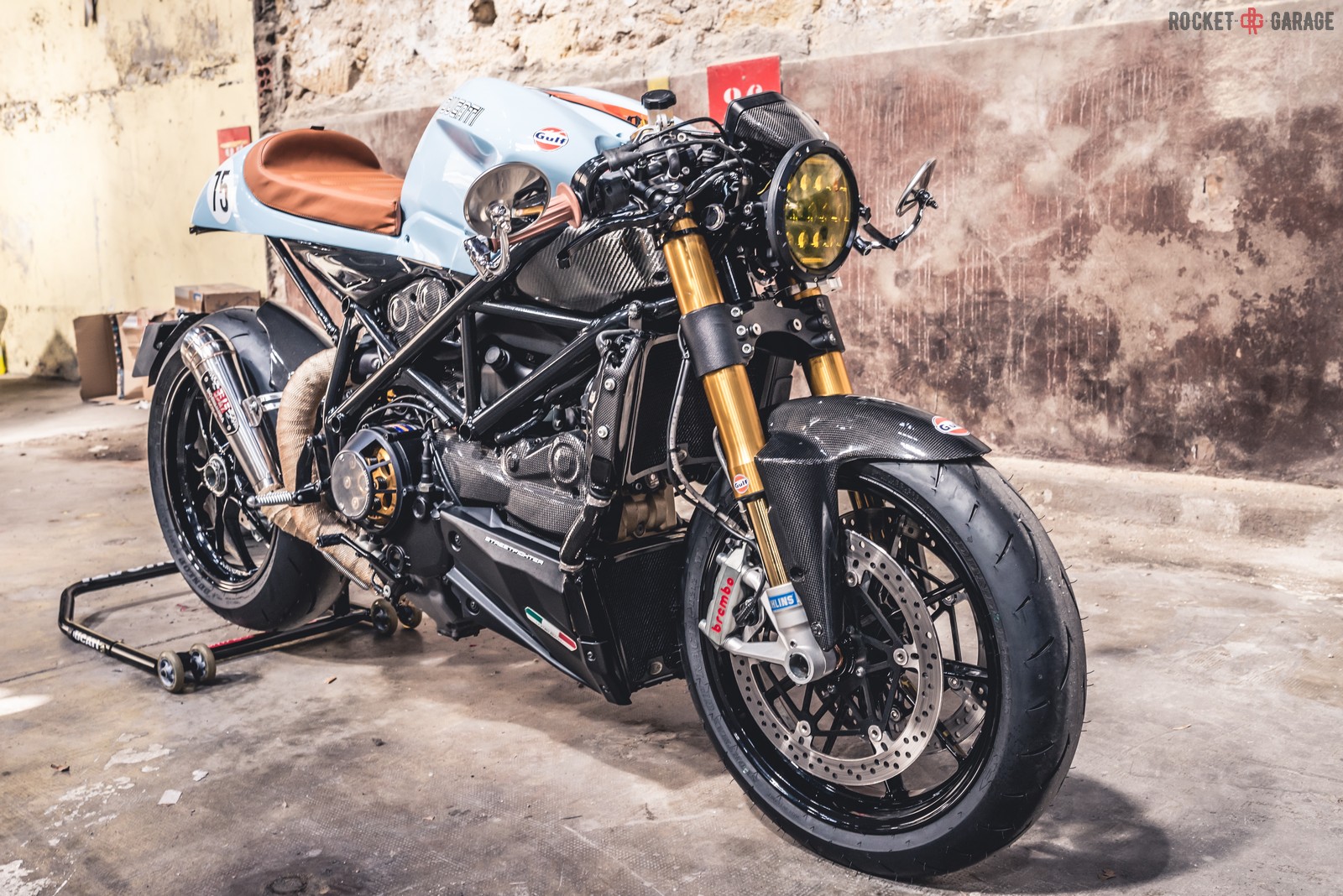 DUCATI 1098 Café RACER Gulf style - RocketGarage - Cafe Racer Magazine
