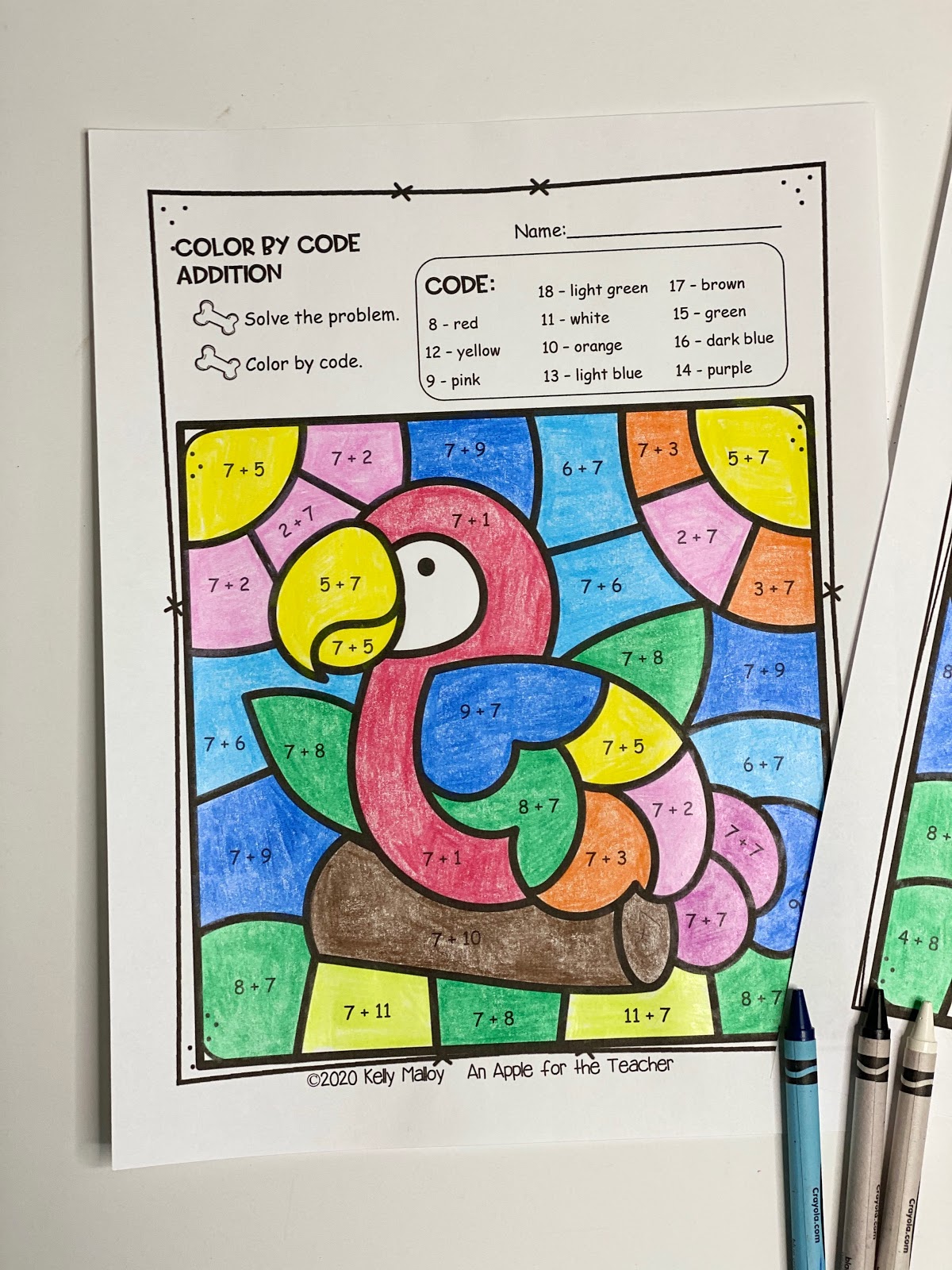 An Apple For The Teacher: Pets Color By Number Worksheets