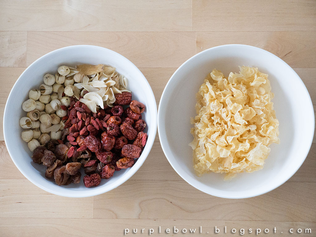 Purple bowl: Lin Chee Kang (lotus seed dessert) recipe