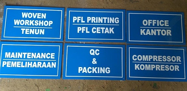 Signage untuk Ruangan Pabrik