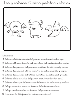 El blog de Laura P.T.: COMPRENSIÓN LECTORA (Lee y colorea)