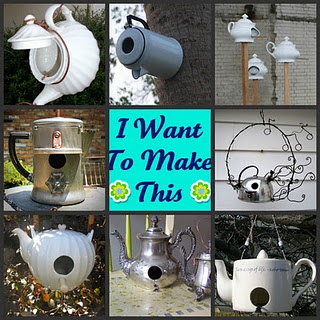 Thrifty Shop Girl: Tea Pots, Coffee Pots, Cups and Saucers Repurposed