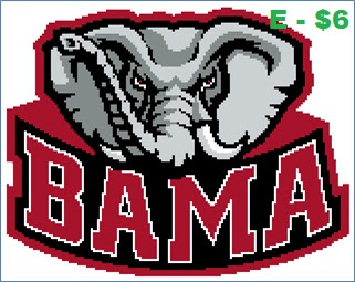 EASY PATTERNS: University of Alabama Crimson Tide cross-stitch pattern