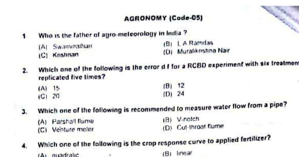 ICAR AIEEA Official Question Papers Download Pdf & Previous Year Question Paper Download ...