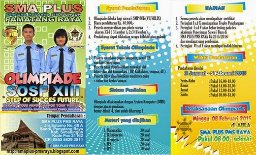 OLIMPIADE SOSF XIII SMA PLUS PMS RAYA ~ SMA PLUS PMS RAYA