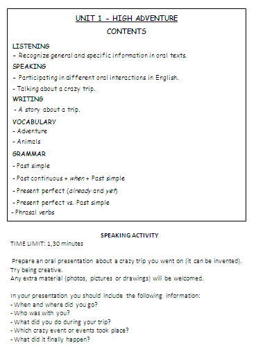 Step by step: UNIT 1 CONTENTS