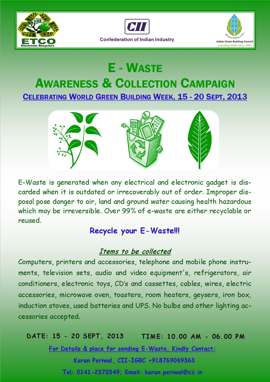 India E-Waste Management : Event on E-Waste Awareness & collection ...