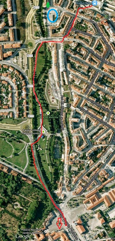 Visitar o Palacio de Queluz utilizando o comboio da linha de Sintra