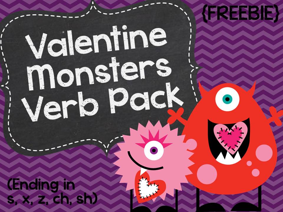 Word Nerd Speech Teach: Valentine Monsters Verb Pack {FREEBIE}