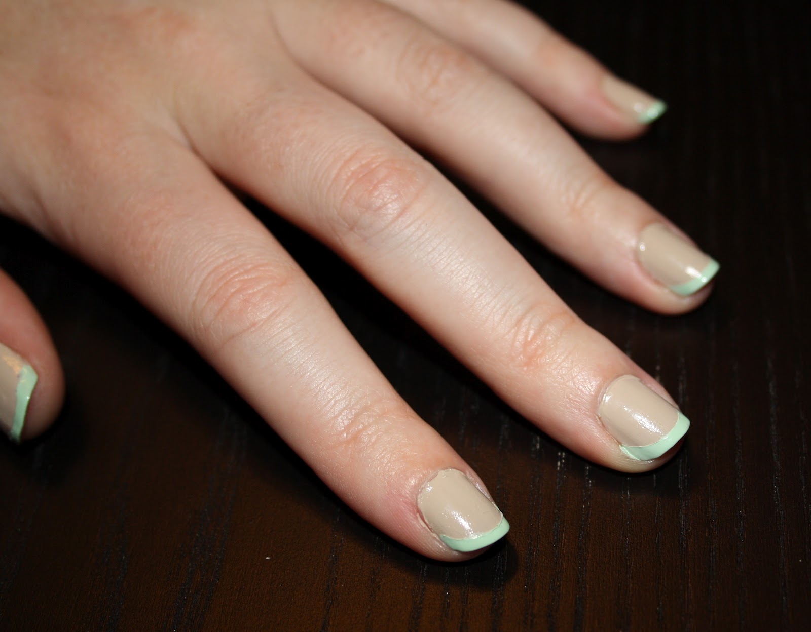 Leather Orchid: Nail Tutorial...Nude and Mint French Manicure