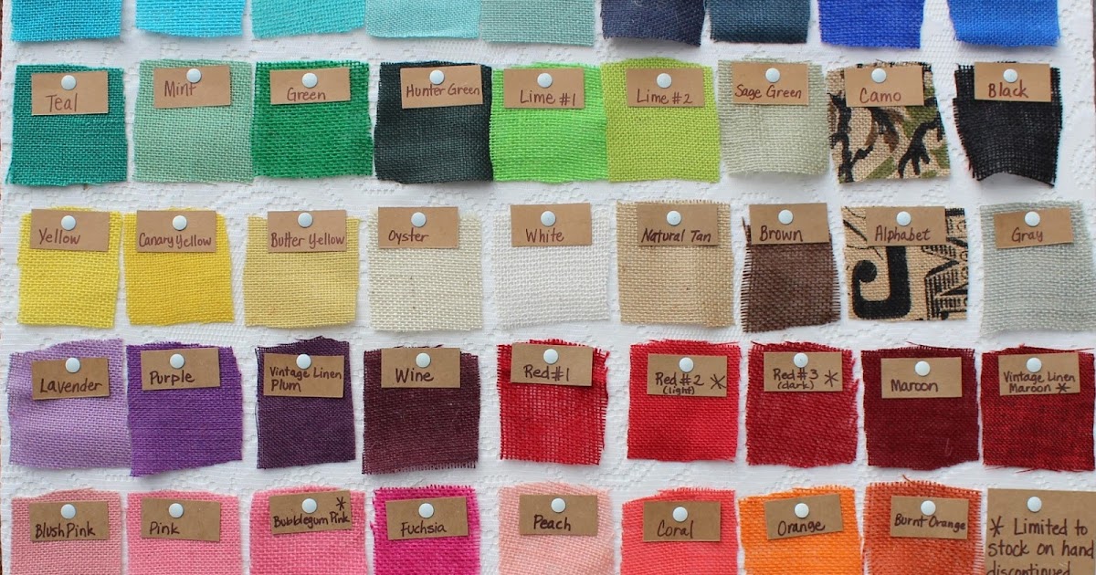 GypsyFarmGirl: Burlap Color Chart