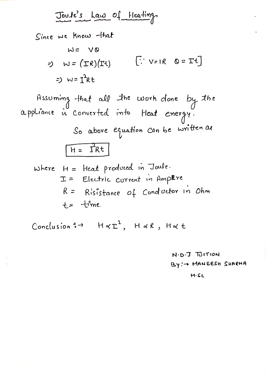 Electricity || Class 10th Science || NCERT Solution || NDJ Tuition