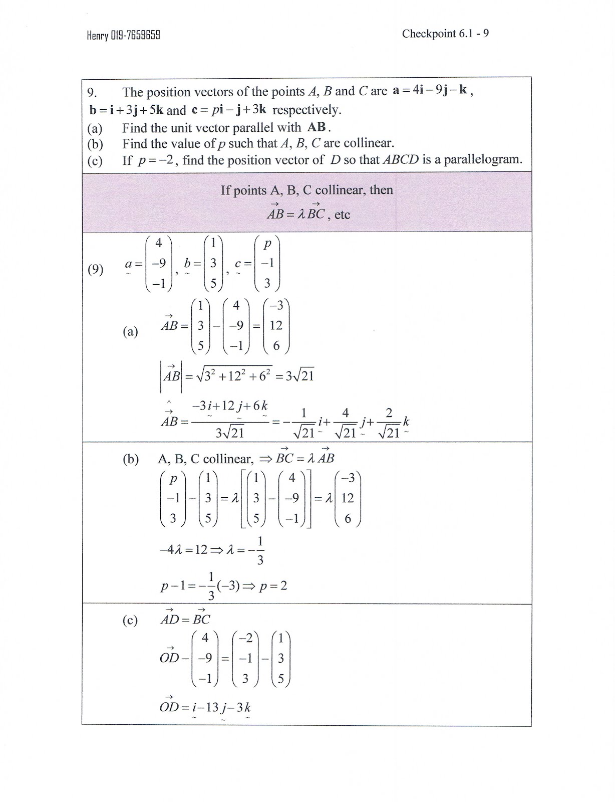 STPM MATHEMATICS T: VECTORS